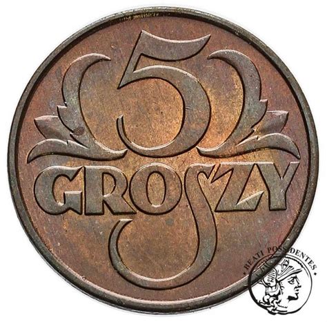 Polska II RP 5 Groszy 1936 St 1 Archiwum Niemczyk Pl