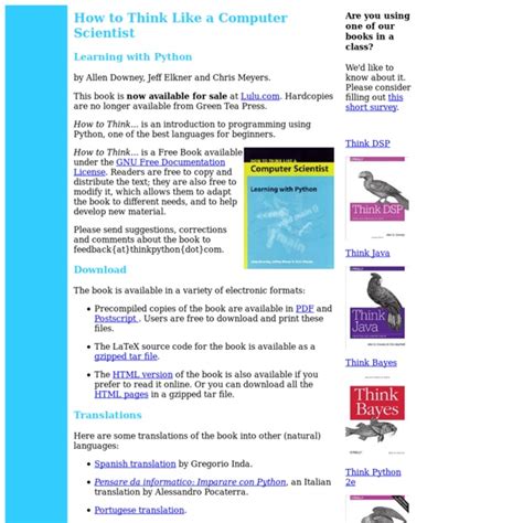 how to think like a computer scientist pearltrees