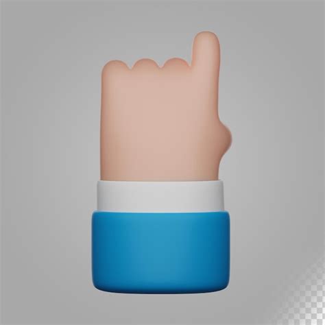 Premium PSD 3d Illustration Attention Raise Hand Gesture Sign