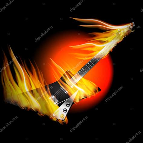 Imágenes guitarra electrica en llamas Guitarra eléctrica de la roca