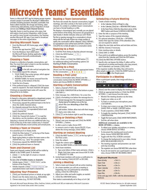 Buy Teams For Microsoft Quick Reference Guide Cheat Sheet Of