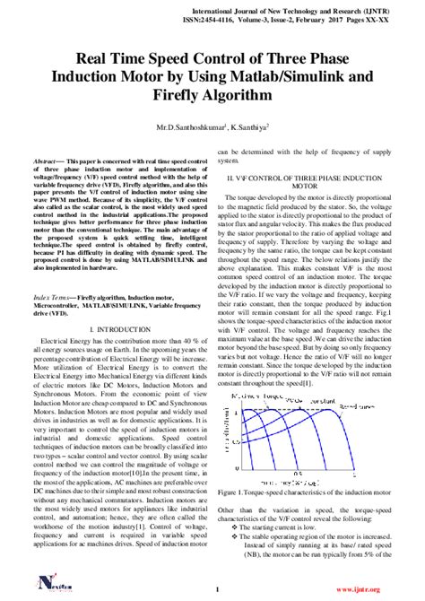 pdf real time speed control of the three phase induction motor keerthi chidambaram