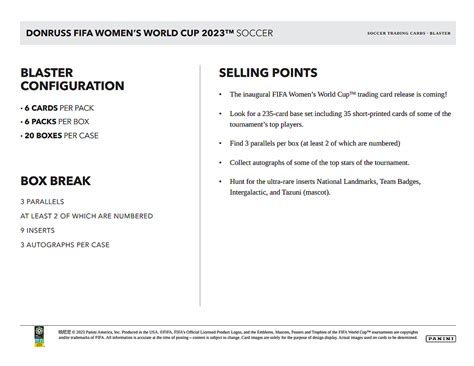 Panini Donruss Soccer Fifa Women S World Cup Blaster