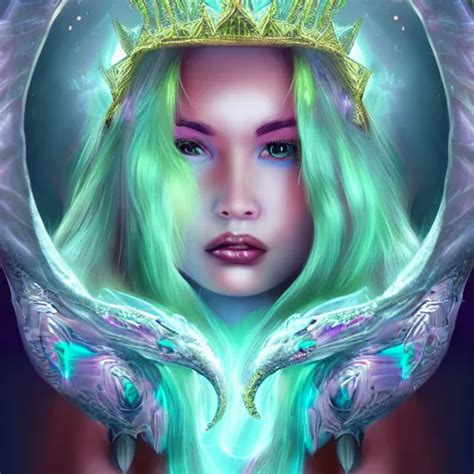 Crystal Dragon Princess Digital Art K Character Stable Diffusion