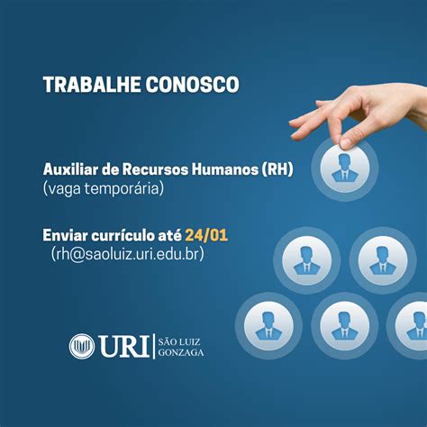 URI São Luiz Gonzaga Trabalhe conosco 55 3352 8150