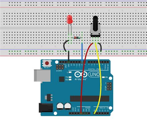 controllig led by potentiometer 6 steps instructables