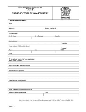 Fillable Online Health Qld Gov Water Fluoridation Code Of Practice