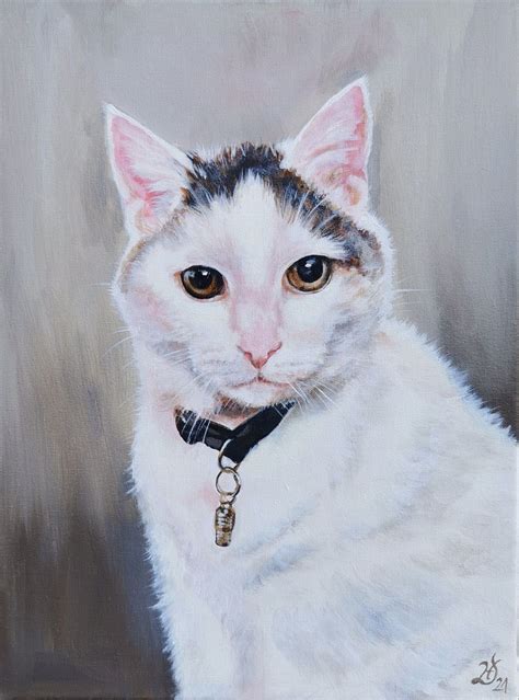 Bild Katze Mieze Auftragsarbeit Malerei Von Heike Deininger Kunstnet
