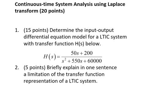 solved continuous time system analysis using laplace