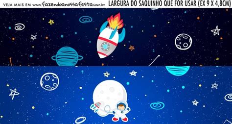 Rotulo Saquinho De Bala Astronauta Fazendo A Nossa Festa