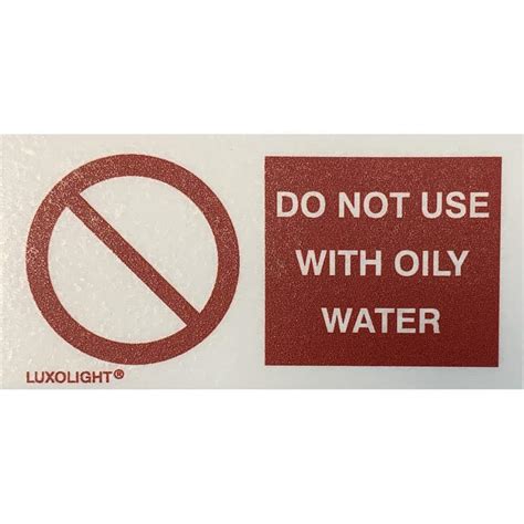 IMO FIRE FIGHTING SIGN Do Not Use With Oily Water Adesivo