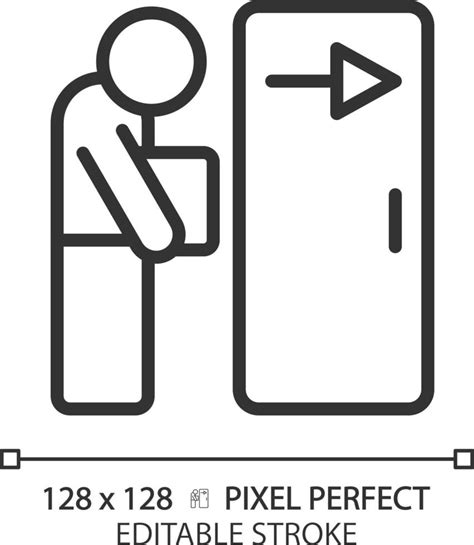 Dismissal Pixel Perfect Linear Icon Fired Employee Work Loss Jobless