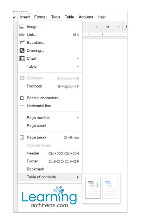 How To Add Table Of Contents In Google Docs With Page Numbers