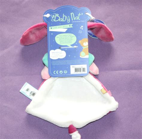 BABYNAT BABY NAT DOUDOU LAPIN PLAT LUMINESCENT ROSE ETOILES LES COMETES