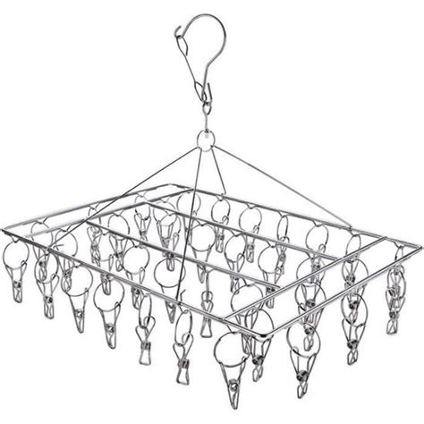 Mokife Etendoir Chaussette INOX Séchoir à Linge avec 36 Pinces Coupe