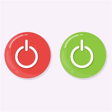Encendido Apagado Icono De N Rojo Y Verde Vector Premium