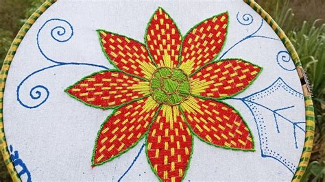 Cómo bordar una nochebuena 1puntada ideal para nochebuenas girasoles y