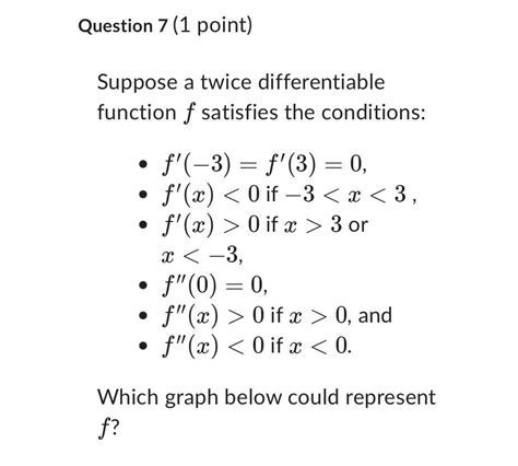 question 7 1 ﻿point suppose a twice differentiable