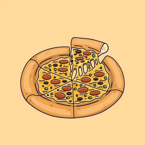 Premium Vector Illustration Of Delicious Pepperoni Pizza With Cheese