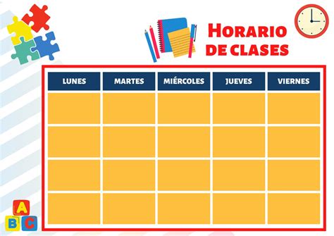 Plantillas Para Crear Tu Horario De Clases Gratis Canva