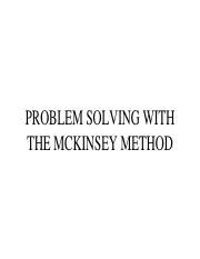 PROBLEM SOLVING WITH THE MCKINSEY METHOD Pdf PROBLEM SOLVING WITH THE