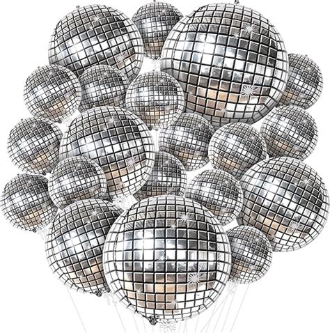 Amazon KatchOn Silver Disco Ball Balloons 32 Inch Pack Of 20