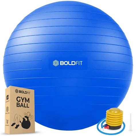 Boldfit Gym Ball For Exercise Anti Burst Exercise Ball With Foot Pump For Workout Yoga Ball