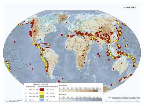 Mapa De Sismicidad En El Mundo 1965 2016 Mapas Geografia E