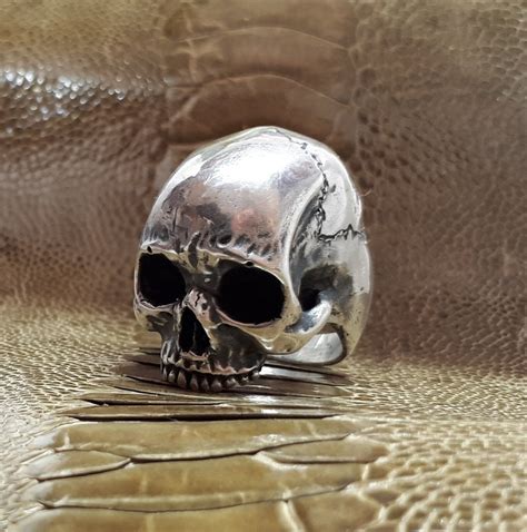 Bague Skull crâne taille Médium LHR argent 925 Fait main Etsy