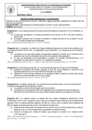 EVAU Madrid modelo de examen Biología UNIVERSIDADES PÚBLICAS DE LA