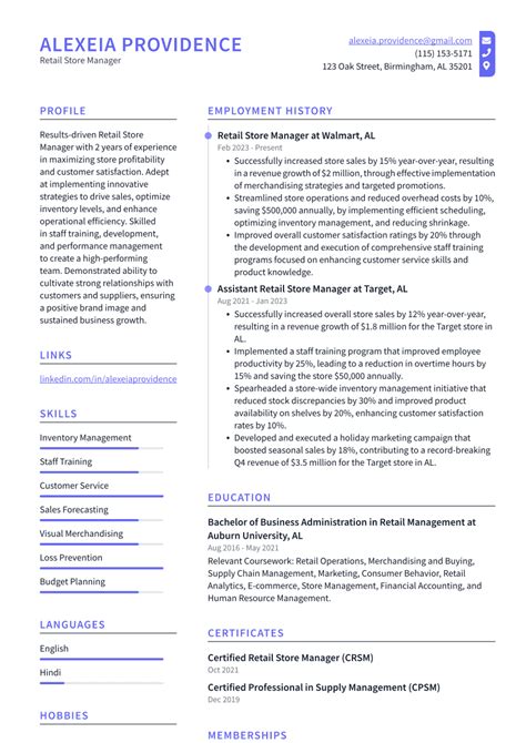 Top 17 Retail Store Manager Resume Objective Examples