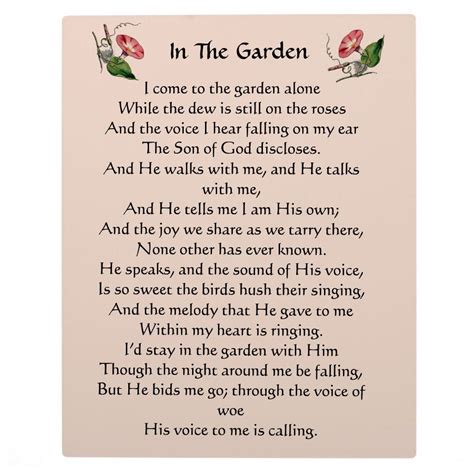 Printable Words To Hymn In The Garden