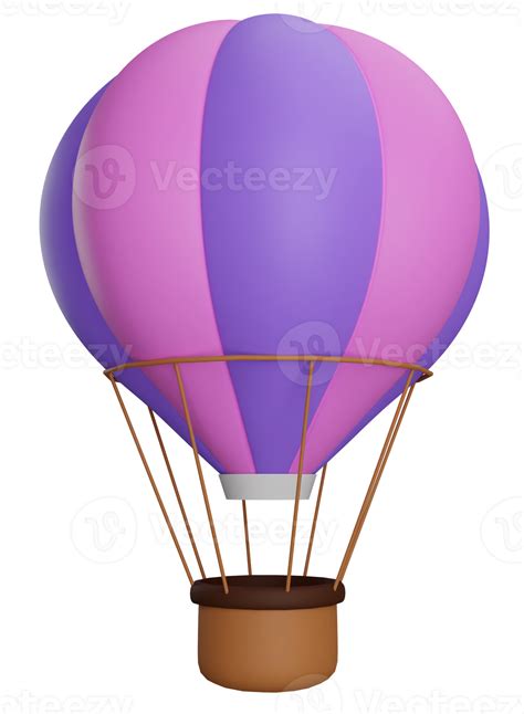 D Rendering Colourful Hot Air Balloon Png