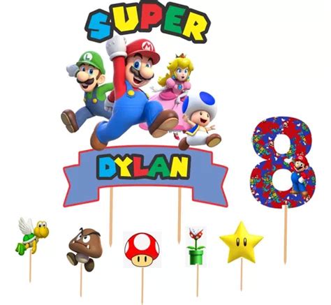 Adorno Torta Pinche Cake Topper Super Mario Bros MercadoLibre