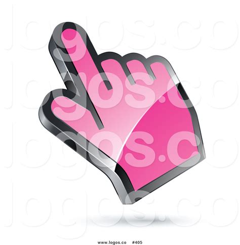 Royalty Free Vector Logo Icon Of A D Shiny Pink Computer Hand Cursor