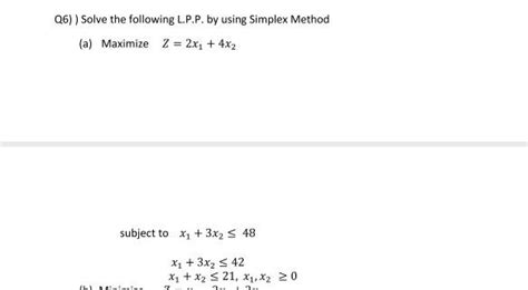 solved solve the lpp using simplex method provide all the