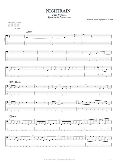 Nightrain Tab By Guns N Roses Guitar Pro Guitars Bass Backing