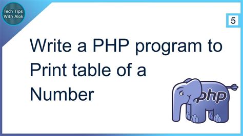 Write A PHP Program To Print Table Of A Number YouTube