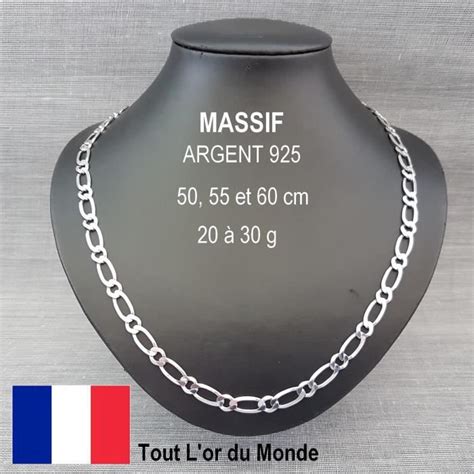 Cha Ne Homme Argent Massif Maille Altern E Argent