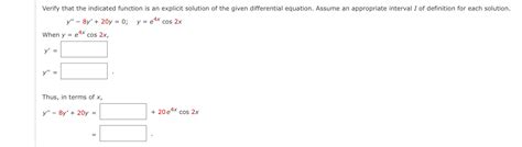 solved verify that the indicated function is an explicit