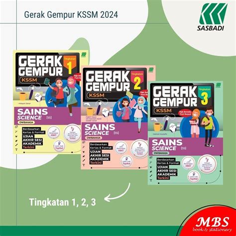 Sasbadi Buku Kerja Gerak Gempur KSSM 2024 Tingkatan 1 2 3 Shopee