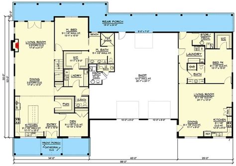 Plan 135207GRA Multi Generational Barndo Style House Plan With Massive
