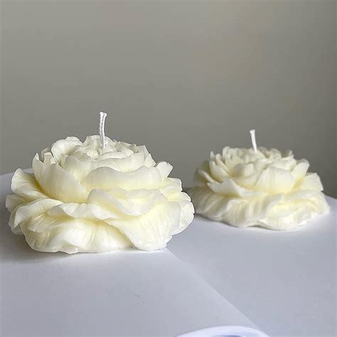 Paquete de 2 moldes de peonía para velas de peonía molde de rosa