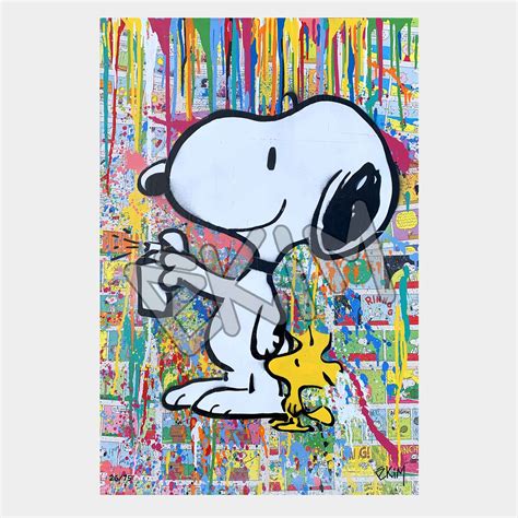 Snoopy Street Art Graffiti With Woodstock Limited Edition Etsy