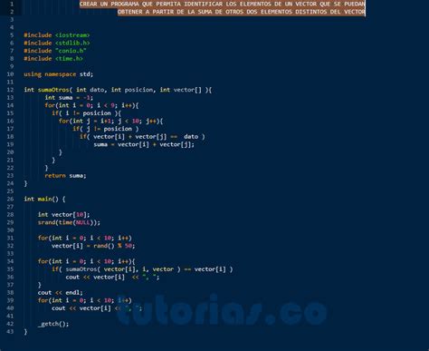 Funciones Visual C Elementos Vector Suma De Elementos Tutorias Co