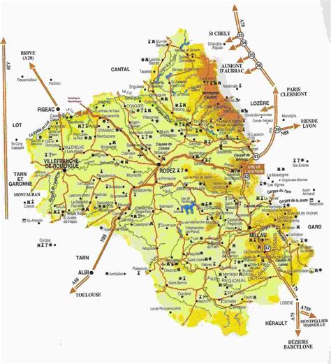 Aveyron Carte Routi Re Vacances Arts Guides Voyages
