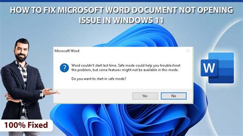 How To Fix Microsoft Word Document Not Opening Issue On Windows