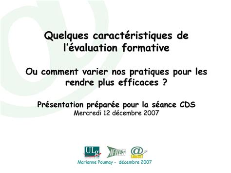 Quelques Caract Ristiques De L Valuation Formative Ou Comment Varier