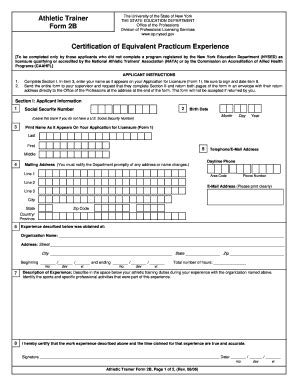 Fillable Online Op Nysed Certification Of Equivalent Practicum