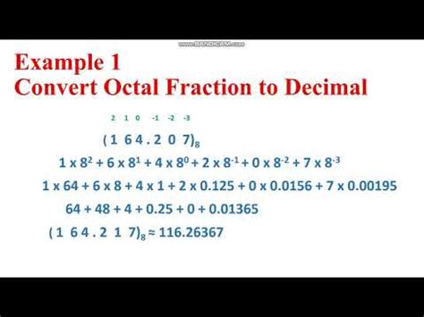 Octal Fraction To Decimal Fraction Conversion YouTube